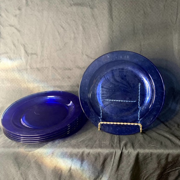Arcoroc | Dining | 6 Arcoroc Cobalt Blue 7 38 Saladdessert Plates Made ...